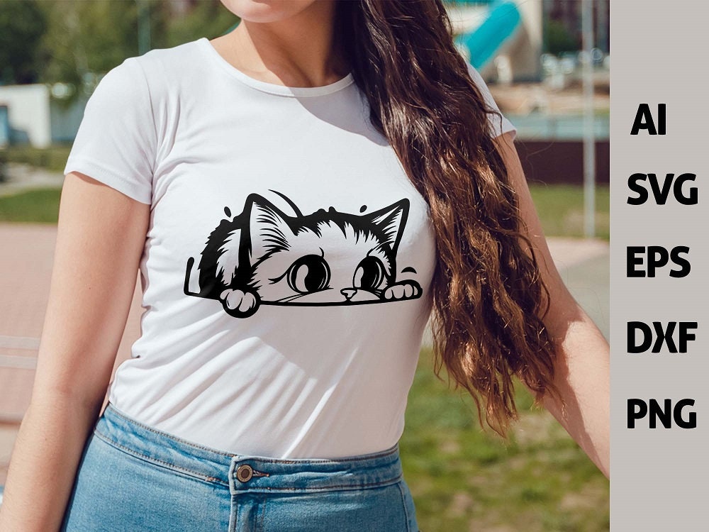 Peeking Cat SVG Bundle, Black Cat Svg, Peeking Cat Clipart, Cute Cat ...