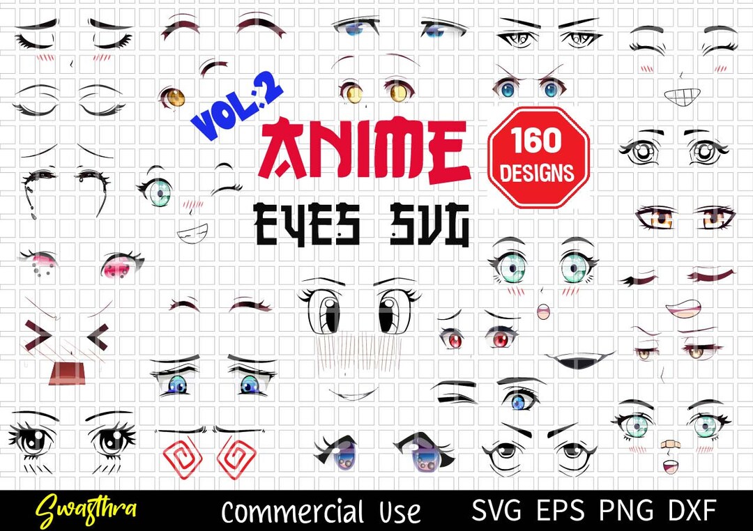 Anime Eyes SVG Bundle Cartoon Eyes SVG Comic Book Eyes Svg - Etsy UK