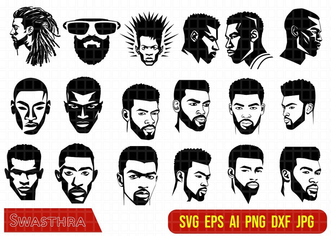 70 African American SVG Bundle, Afro Man Svg, Afro Man Clipart ...