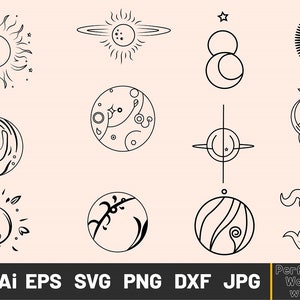 Celestial Space SVG, Planets Svg, Celestial Svg, Moon Svg, Galaxy Space ...