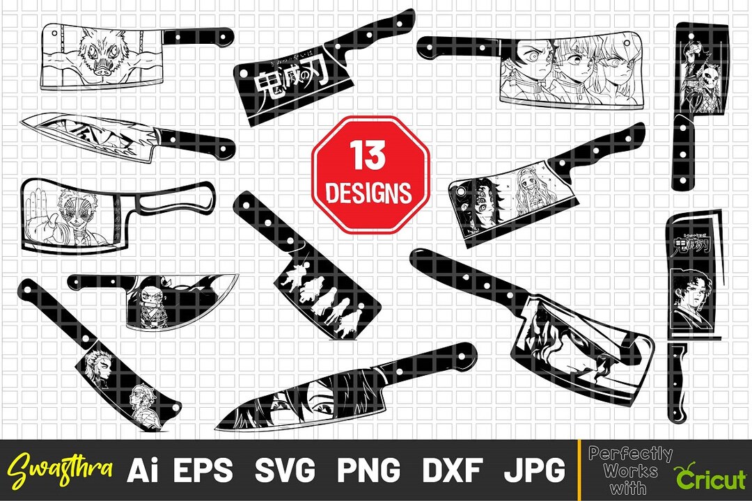 Anime Knives Dagger SVG, Anime Cleaver Svg, Anime SVG Bundle, Anime ...