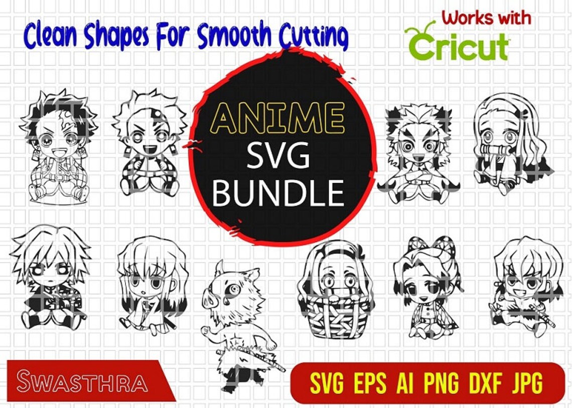 Anime SVG Bundle, Anime Character SVG, Ninja Svg, Chibi Anime, Manga ...