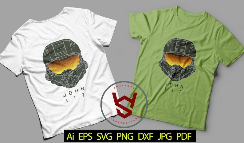 John 117 SVG, Master Chief Svg, Video Game Vector, Spartan Helmet SVG ...