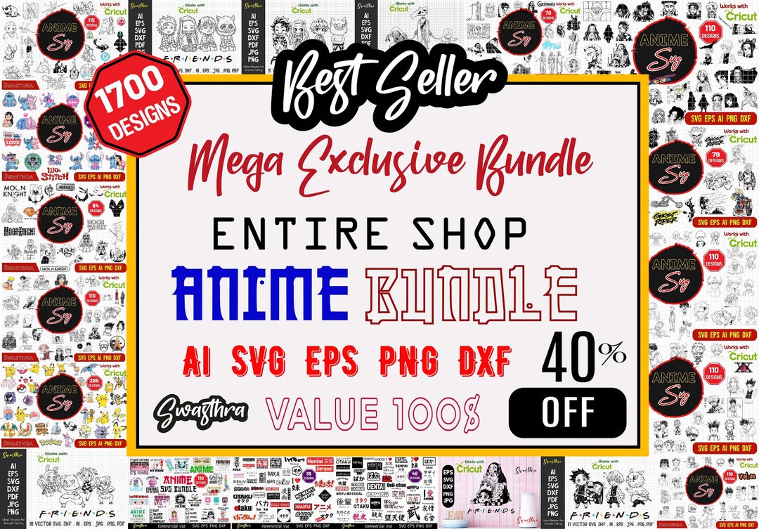 Whole Shop Anime SVG Bundle, Anime Character SVG, Superhero Svg, Chibi ...