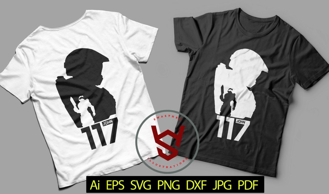 John 117 SVG, Captain Chief Silhouette, Video Game Vector, Spartan SVG ...