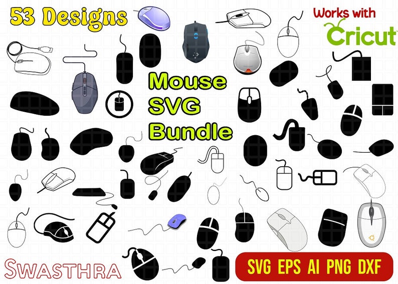 Computer Mouse SVG Bundle, Computer Silhouette Svg, Keyboard Svg ...