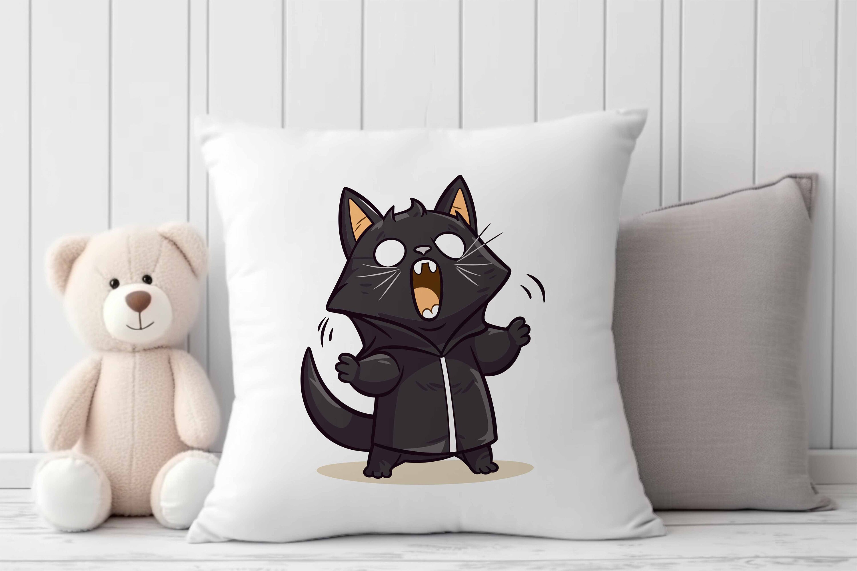 Halloween Cat SVG Clipart, Cute Halloween Black Cats, Kawaii Pumpkin ...