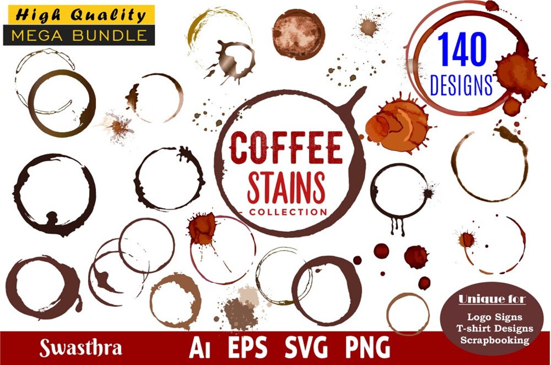 140 Coffee Stains SVG, Coffee Cup Sublimation Svg, Coffee Rings, Coffee ...