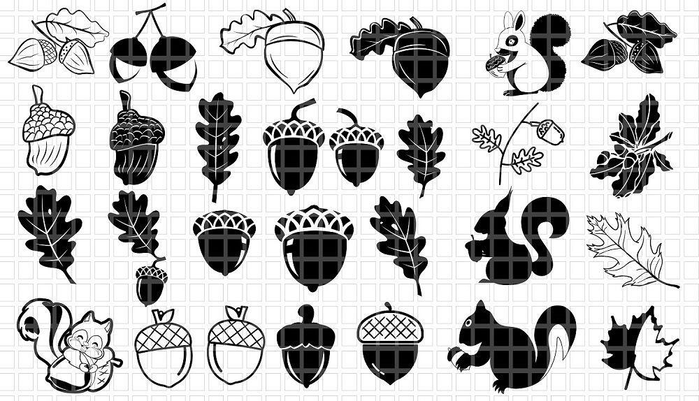 50 Acorn SVG Bundle, Oak Leaves Svg, Acorn Clipart, Acorn PNG DXF ...