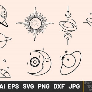 Celestial Space SVG, Planets Svg, Celestial Svg, Moon Svg, Galaxy Space ...