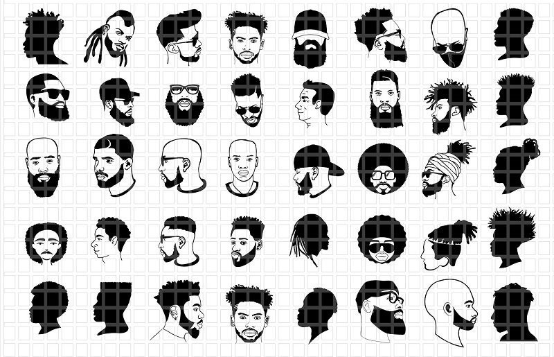 40 Afro Man SVG Bundle, Afro Man Clipart, Afro Man PNG DXF, Melanin ...