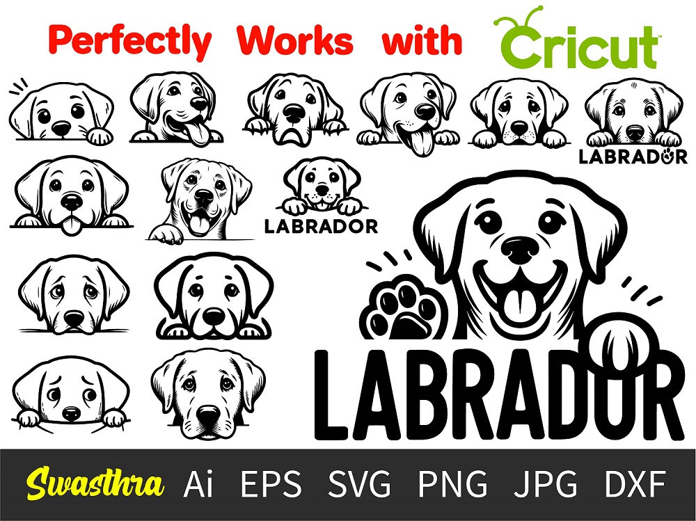 Peeking Labrador Svg, Labrador Retriever Svg, Labrador Retriever Head ...