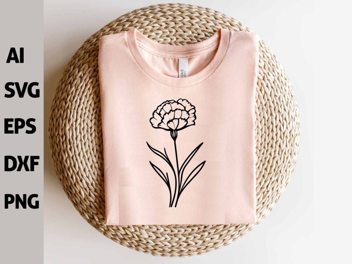 Carnation Flowers SVG, Birth Month Flower, Flower Bouquet Svg, Flower ...