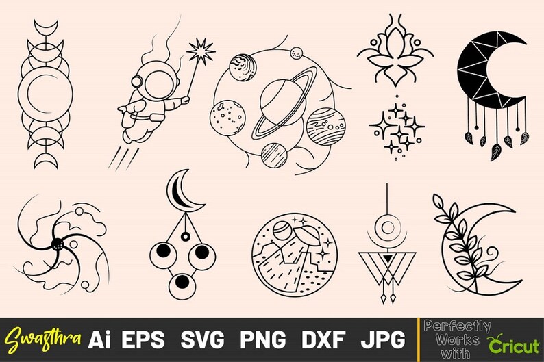 Celestial Space SVG, Planets Svg, Celestial Svg, Moon Svg, Galaxy Space ...