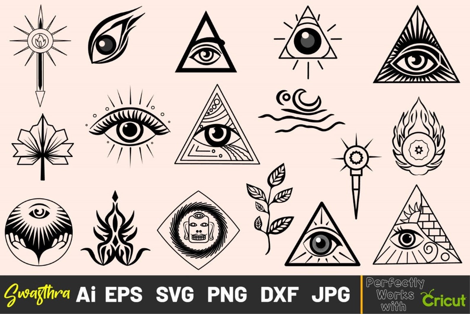 Illuminati Symbol, All Seeing Eye SVG, Evil Eye, Minimalist Tattoo ...