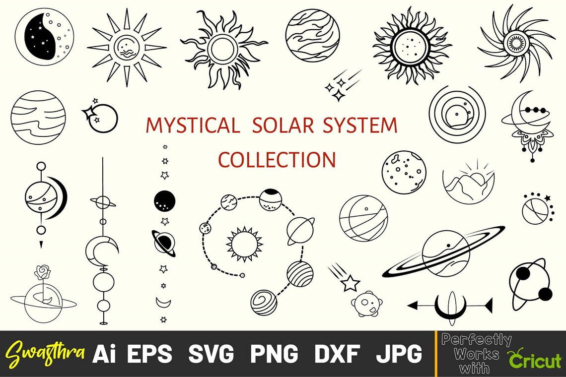 Celestial Space SVG, Planets Svg, Celestial Svg, Moon Svg, Galaxy Space ...