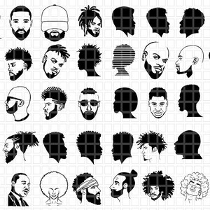 50 Afro Man SVG Bundle, Afro Man Clipart, Afro Man PNG DXF, Melanin ...