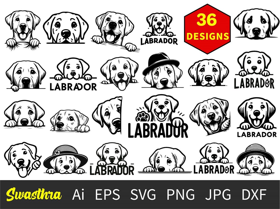 Peeking Labrador Svg, Labrador Retriever Svg, Labrador Retriever Head ...