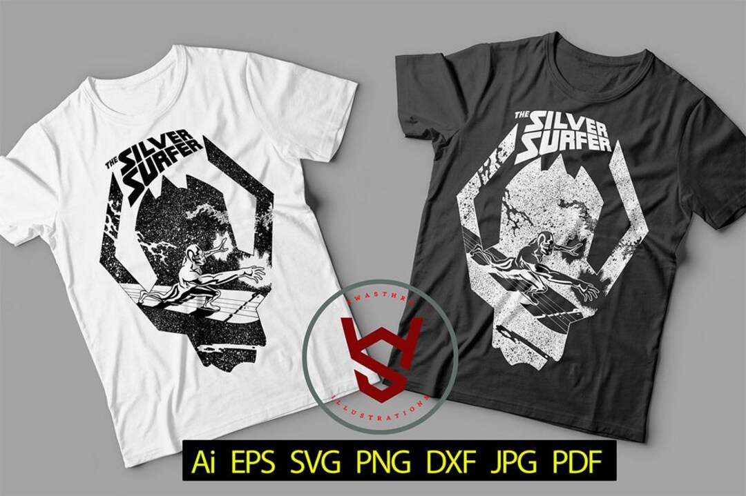 Silver Surfer Vector SVG, Dr Doom Comic Vector, Fantastic Comic Svg ...