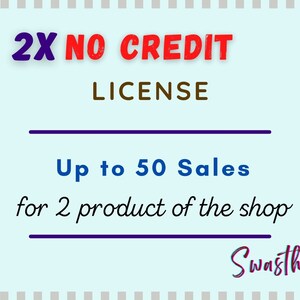 2x No Credit License for Clipart / SVG- up to 50 Sales - License Valid ...
