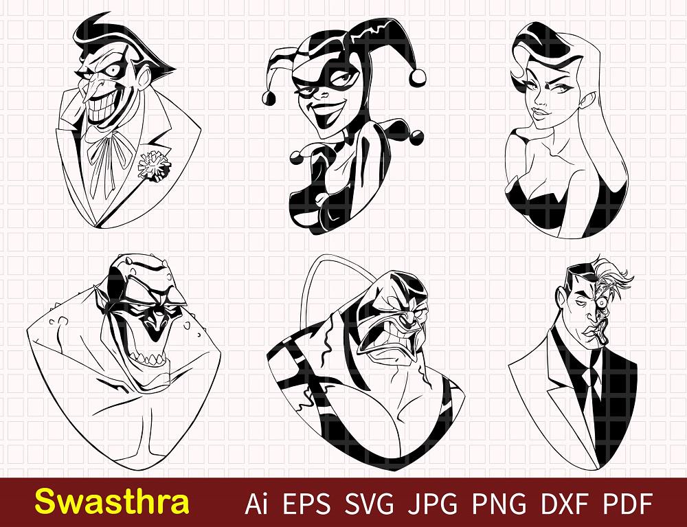 Comic Villain SVG Bundle, Comic Svg Bundle, Bat Svg, Bundle, Cartoon ...