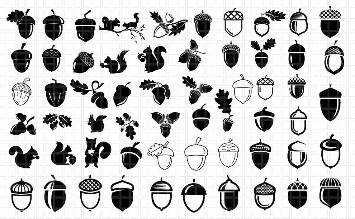 75 Acorn SVG Bundle, Oak Leaves Svg, Acorn Clipart, Acorn PNG DXF ...