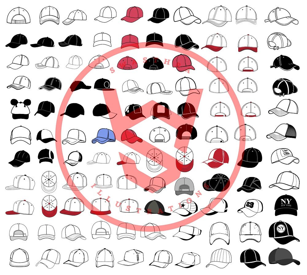 110 Baseball Cap SVG, Baseball Cap Vector, Baseball Cap DXF, Baseball ...
