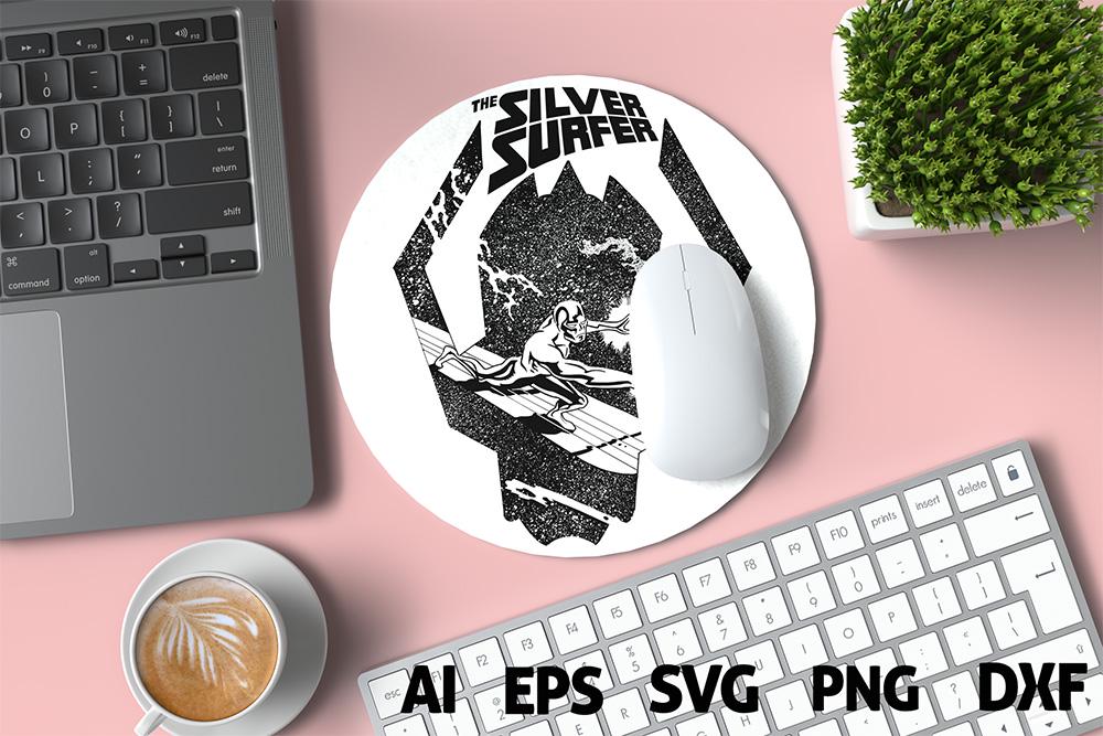 Silver Surfer Vector SVG, Dr Doom Comic Vector, Fantastic Comic Svg ...