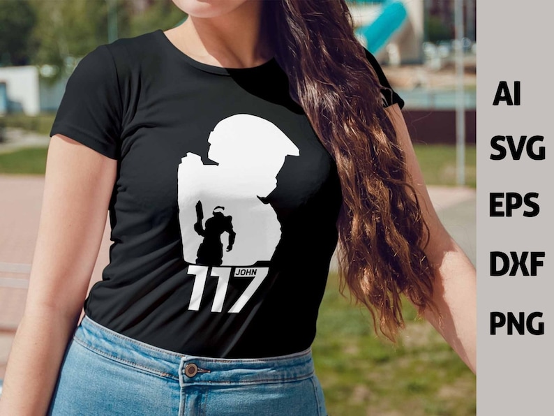 John 117 SVG, Captain Chief Silhouette, Video Game Vector, Spartan SVG ...