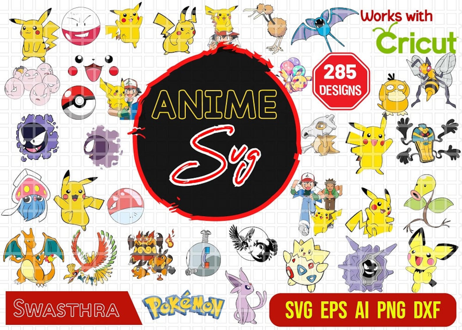 285 Anime SVG Bundle, Anime Character SVG, Ninja Svg, Chibi Anime ...