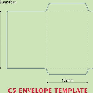 C5 Size (229x162 Mm) Envelope Template, Die Cut, Invitation Template ...