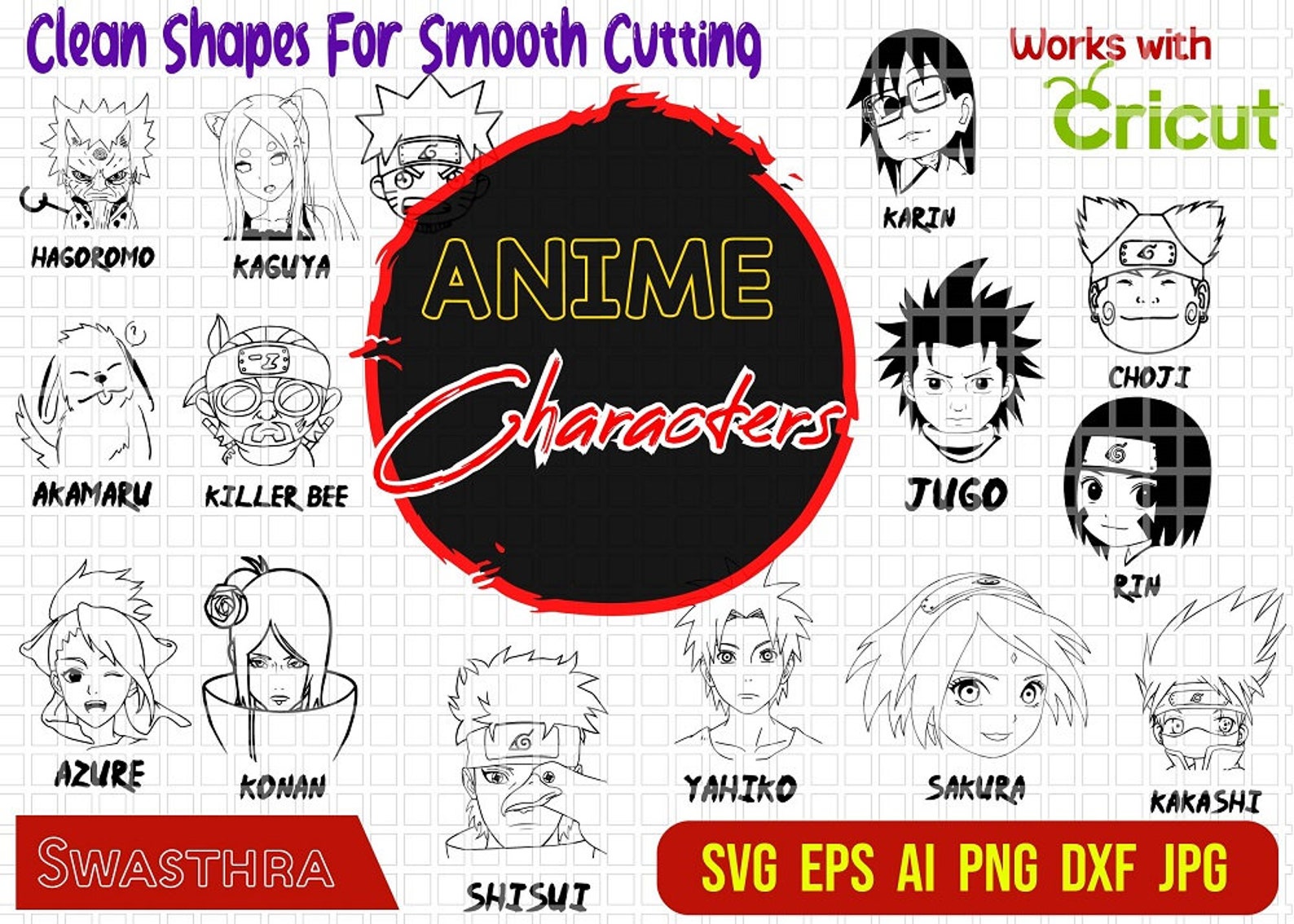 Anime SVG Bundle Anime Character SVG Superhero Svg Chibi - Etsy