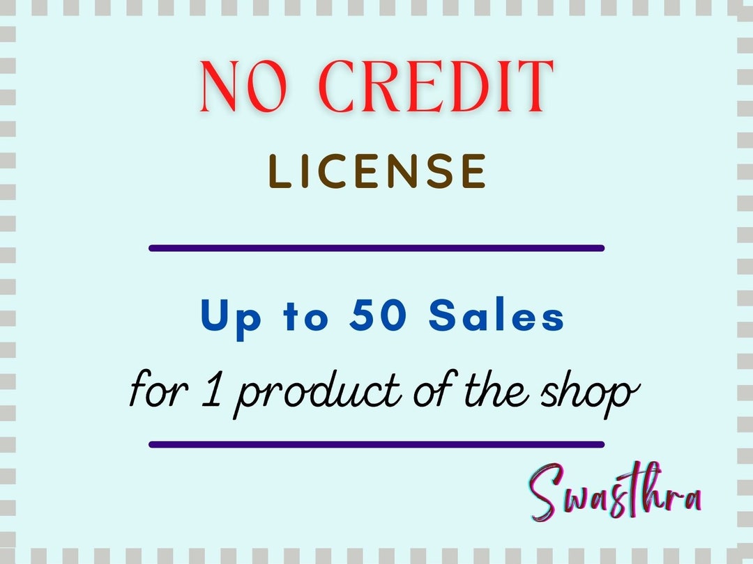 No Credit License for Clipart / SVG- up to 50 Sales - License Valid for ...