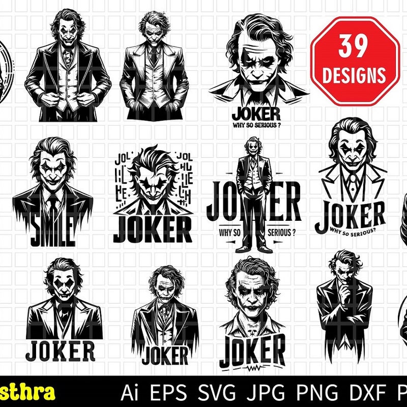 Joker Smile Clipart - Etsy