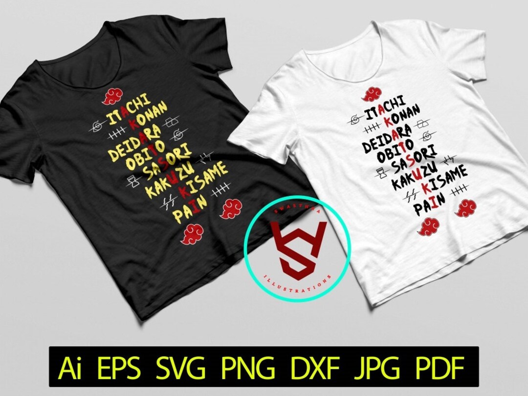 Akatsuki SVG, Anime T-shirt, Anime SVG Bundle, Naru4to Svg Bundle ...