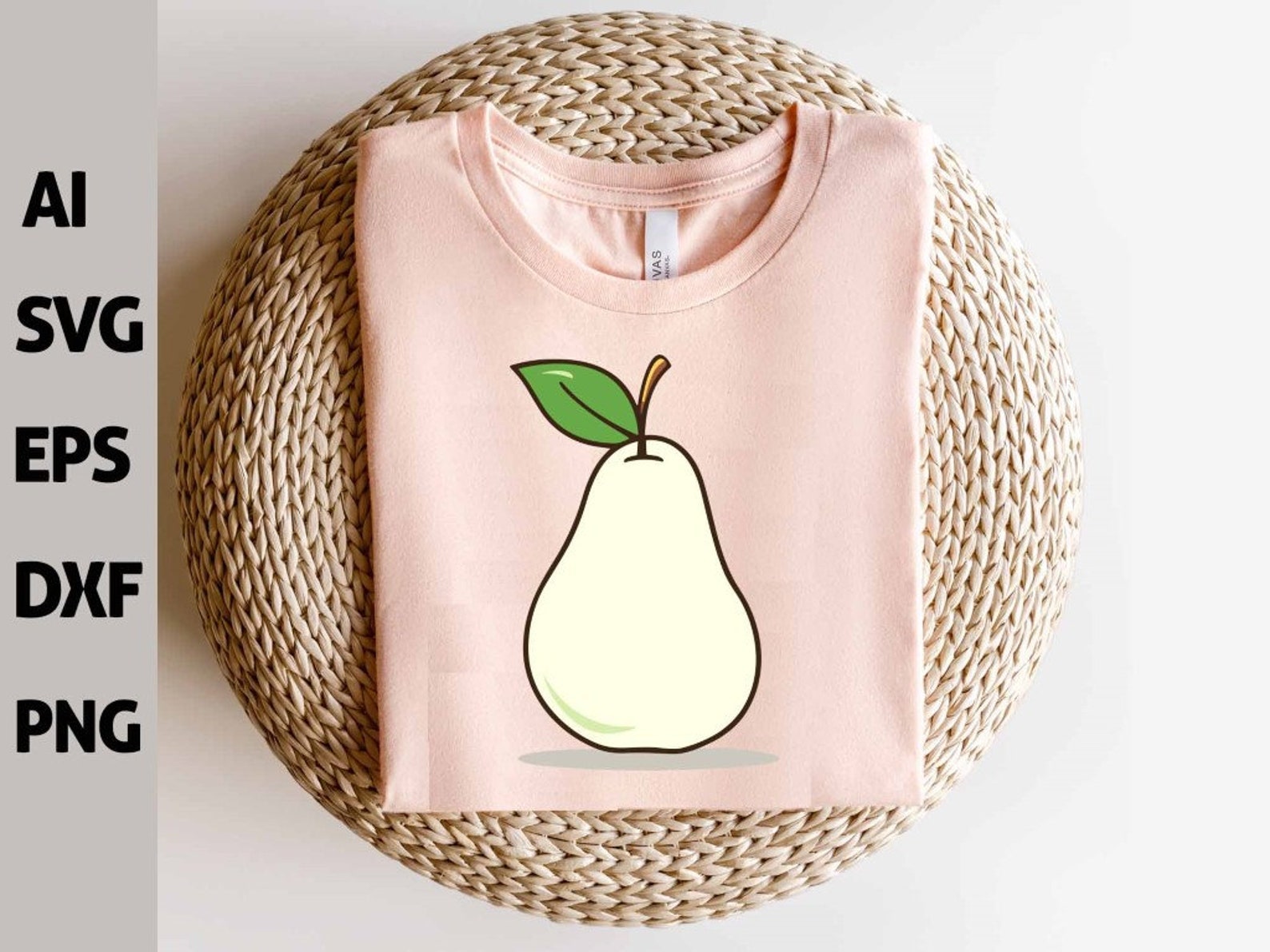 Pear Fruit SVG, Kawaii Fruit SVG, Pear Clipart, Fruit SVG, Food Svg ...