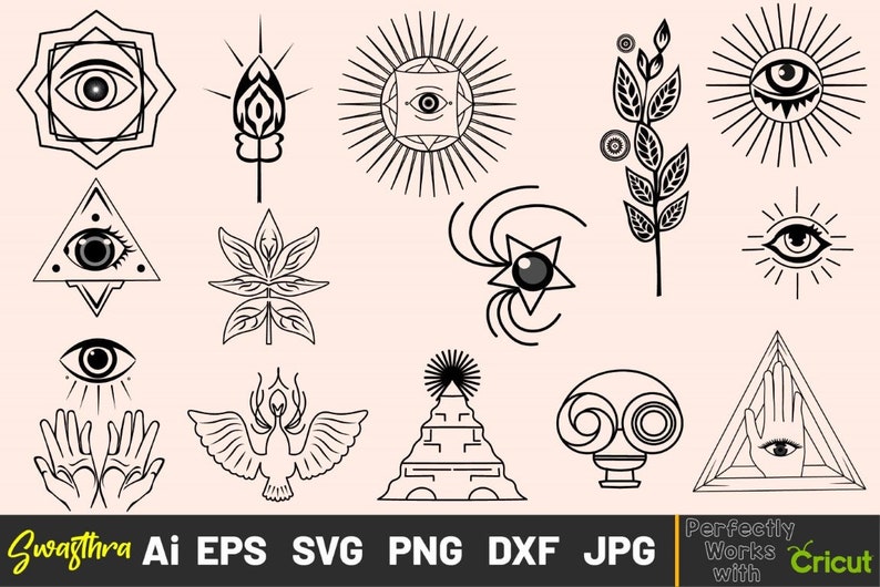 Illuminati Symbol, All Seeing Eye SVG, Evil Eye, Minimalist Tattoo ...