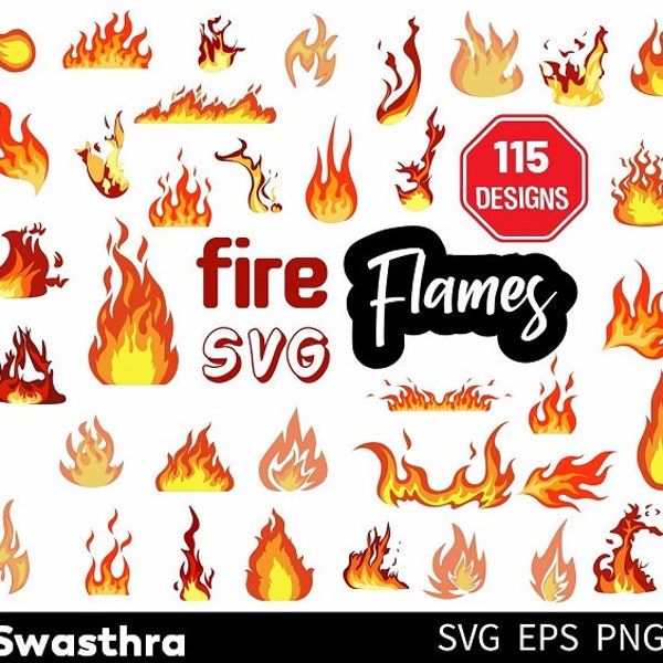 Flame Svg - Etsy