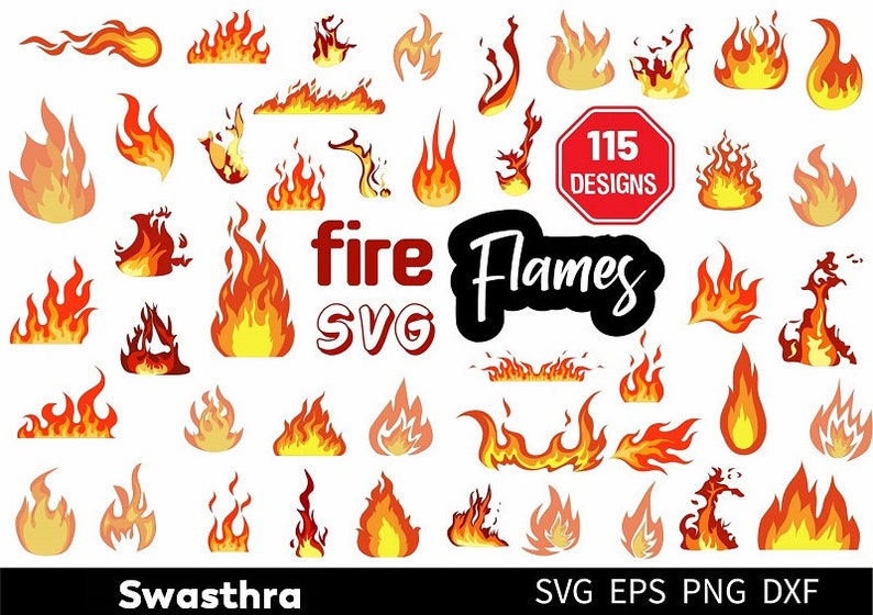 115 Fire Flames Svg, Flame Svg, Fire Clipart, Campfire Svg, Fire Flame ...