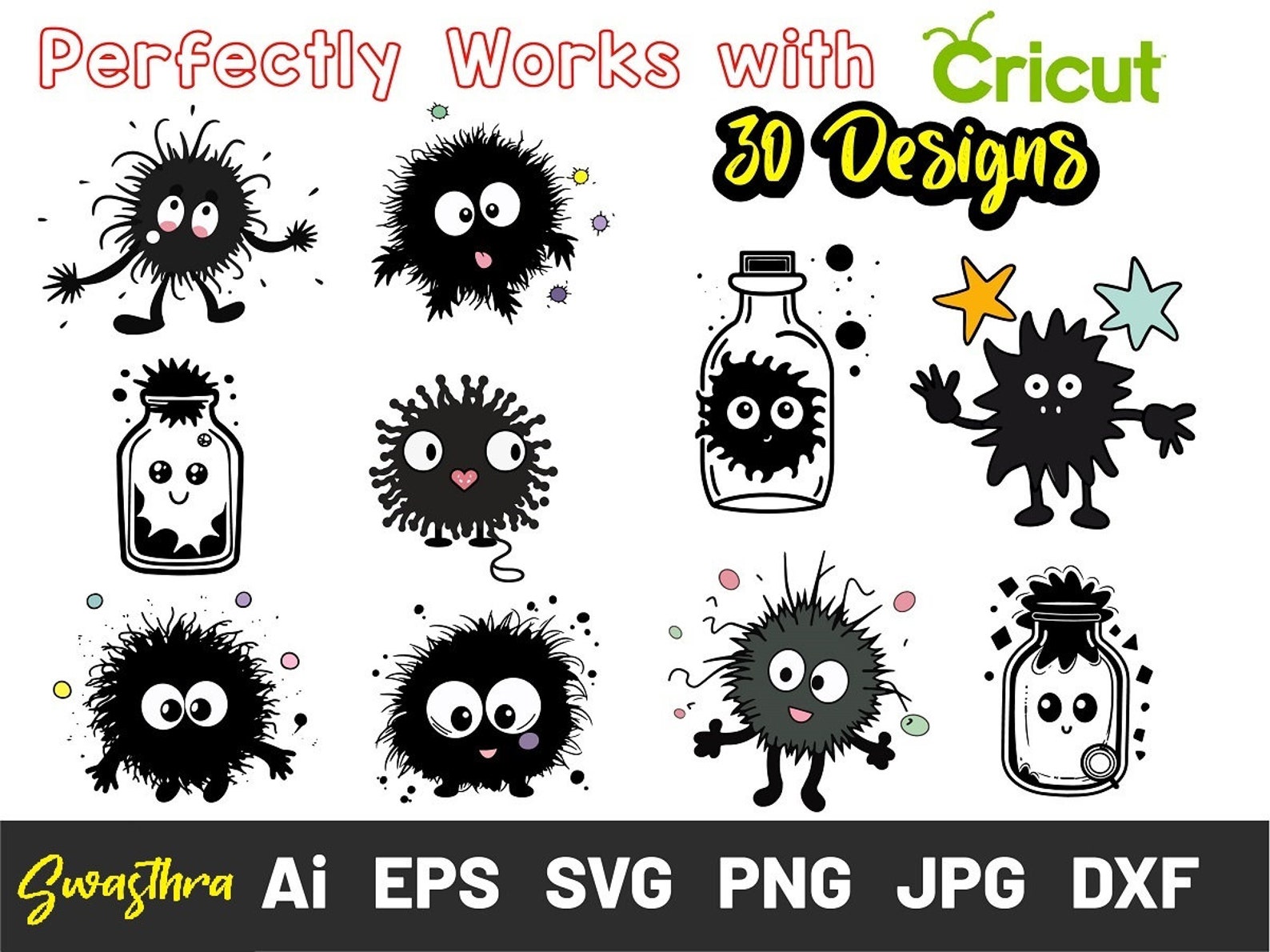 Soot Sprite Svg, Sprites Cliparts, Soot Balls, Sprites Candy Svg, Anime ...