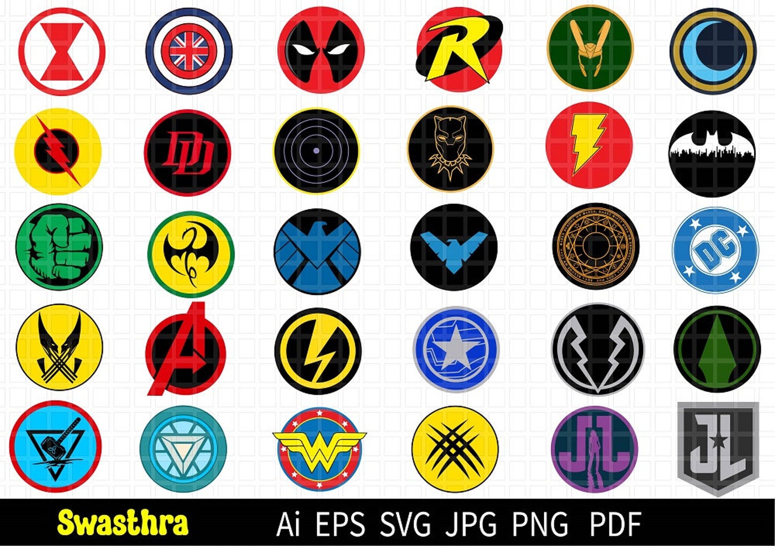 Superhero Logo Icon SVG, Superhero Svg Bundle, Comic Svg Bundle, Bat ...