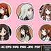 Anime Girl Stickers Svg, Anime SVG Bundle, Anime Character, Chibi Anime ...