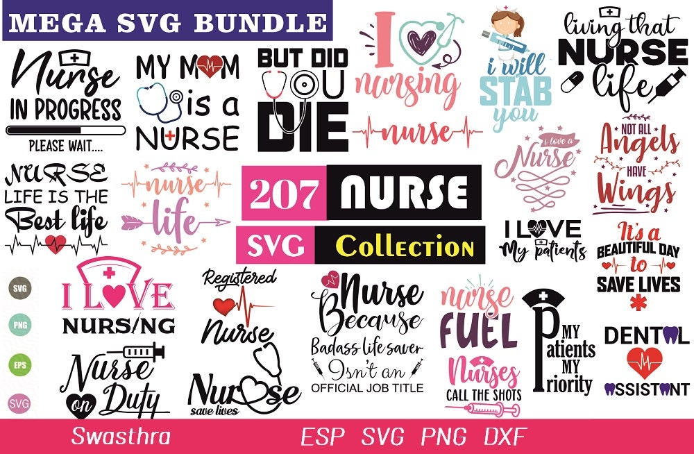 207 Nurse SVG Bundle Nurse Quotes SVG Doctor Svg Nurse - Etsy