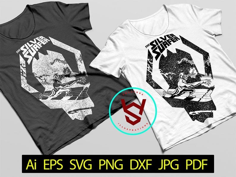 Silver Surfer Vector SVG, Dr Doom Comic Vector, Fantastic Comic Svg ...