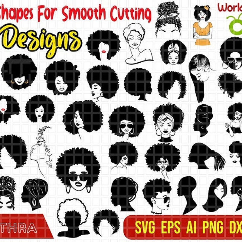 Afro Svg - Etsy