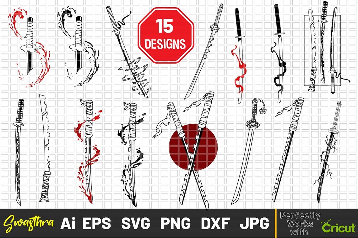 Anime Katana Swords SVG, Anime Knife Svg, Anime SVG Bundle, Anime ...