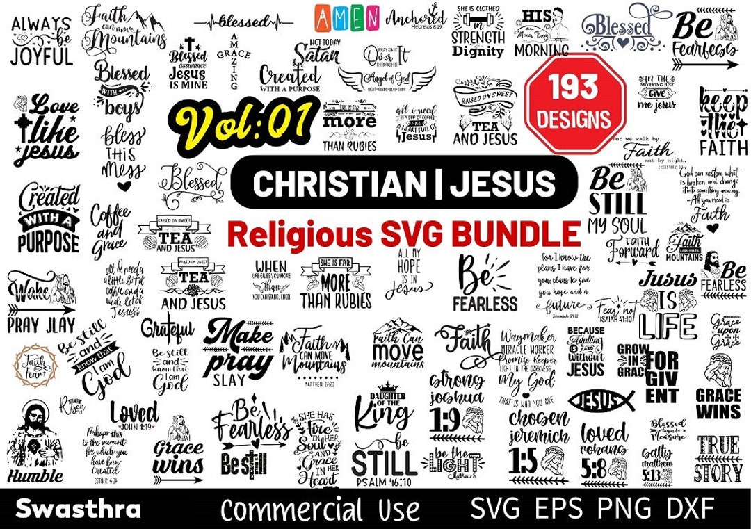 193 Christian God SVG Bundle, Jesus Svg, Religious Svg, Faith Svg ...