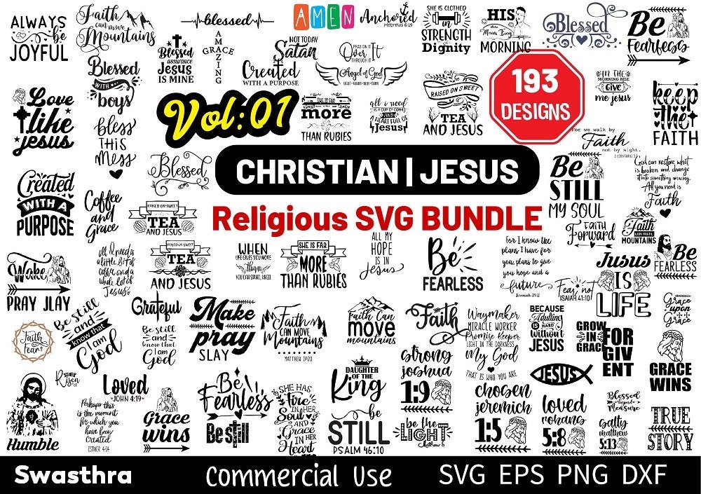 193 Christian God SVG Bundle, Jesus Svg, Religious Svg, Faith Svg ...