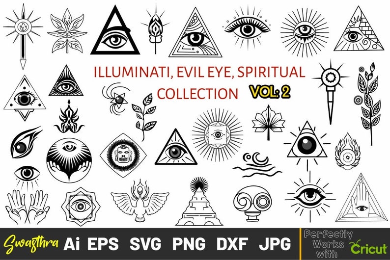 Illuminati Symbol, All Seeing Eye SVG, Evil Eye, Minimalist Tattoo ...