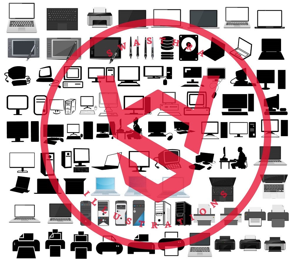 Computer SVG Bundle Computer Silhouette Computer Monitor - Etsy